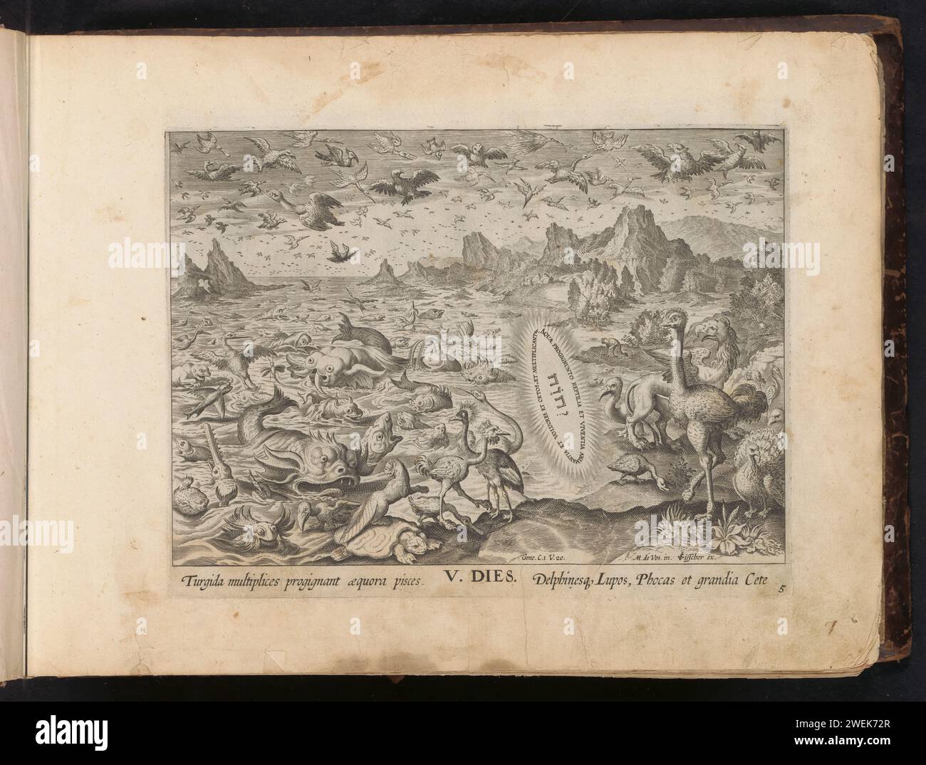 Fifth day of creation: creation of the animals, 1646 print In the ...