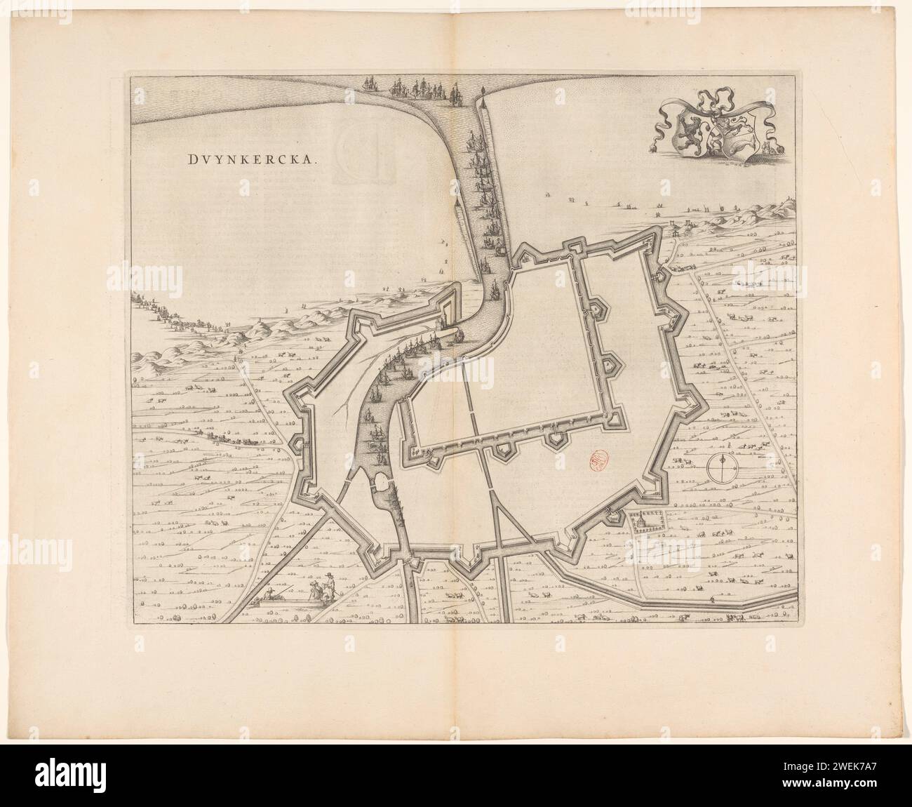 Dunkirk Fortress Plan, Anonymous, 1652 print Dunkirk Fortress Plan. At ...