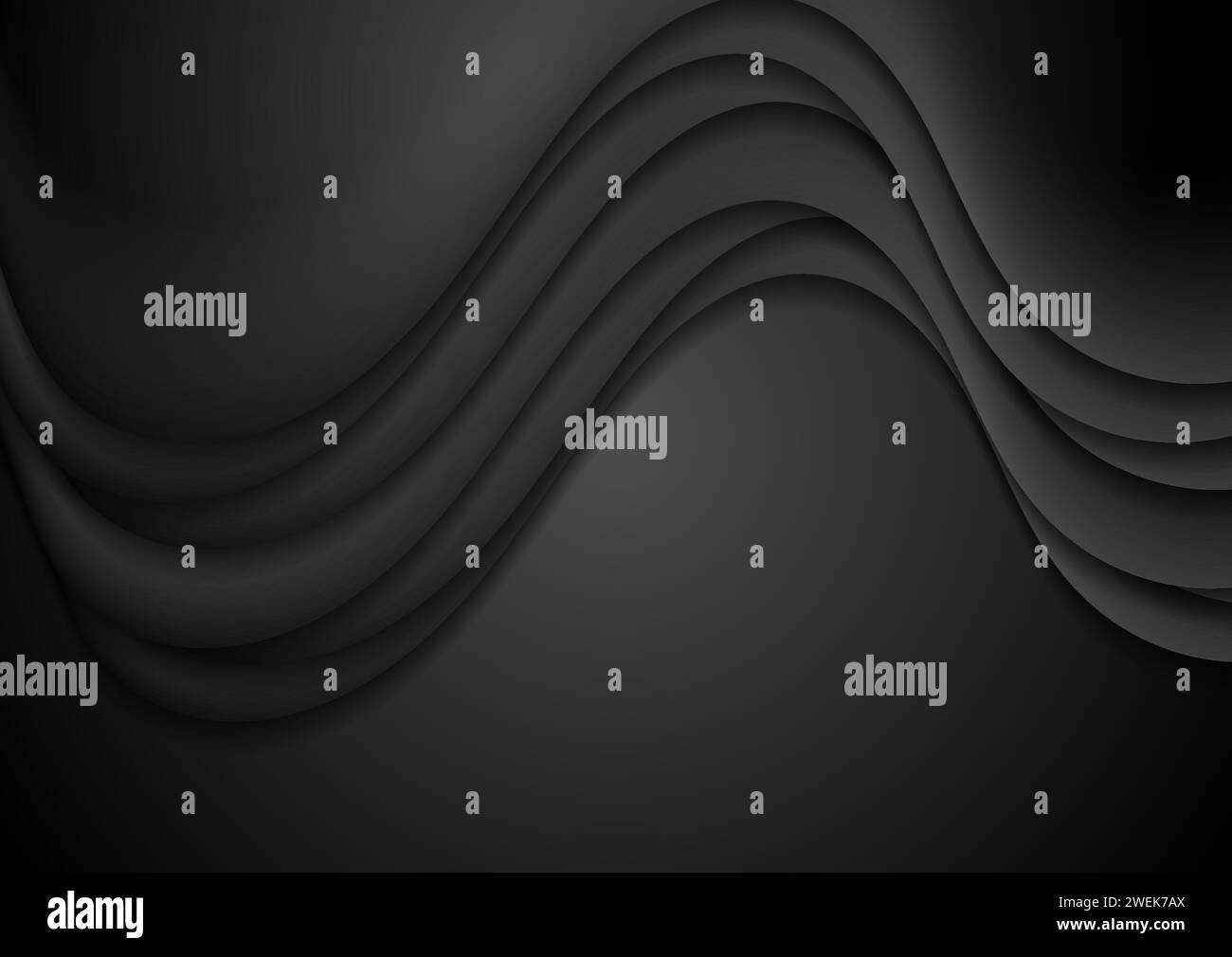Black smooth waves abstract elegant background. Vector design Stock ...