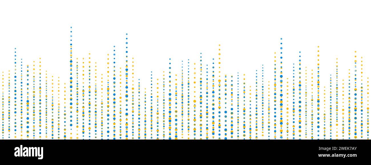 Blue orange abstract technology dotted lines on white background ...