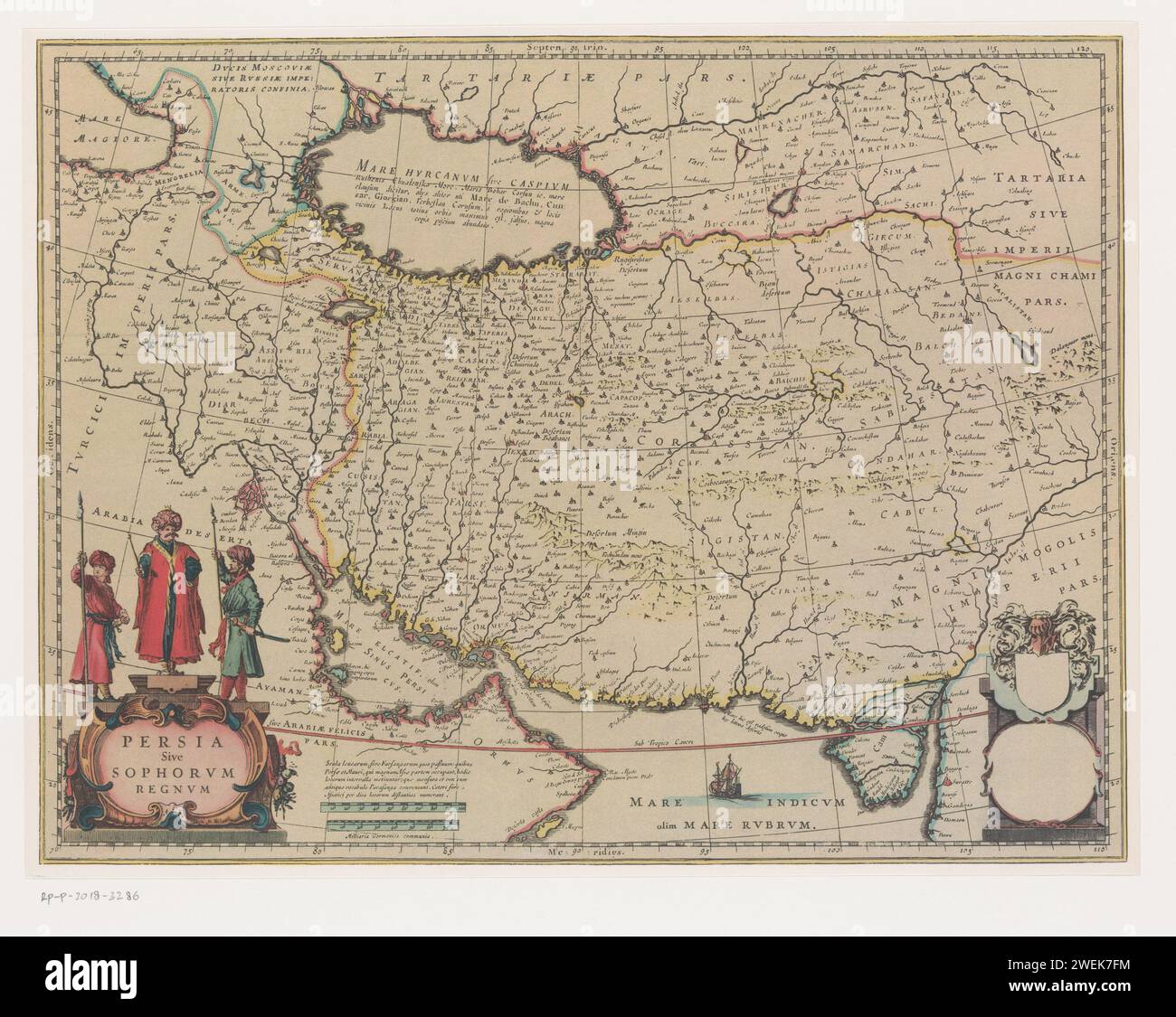 Persia map, Matthäus Merian (i) (Possibly), after Willem Janszoon Blaeu ...