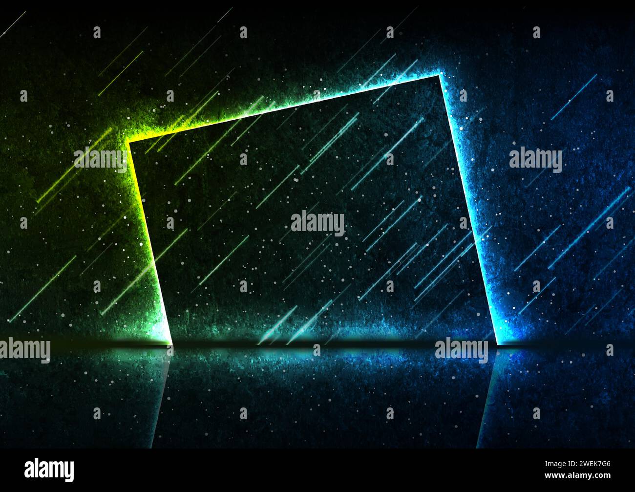 Blue green neon laser square frame abstract technology retro grunge ... Blue green neon laser square frame abstract technology retro grunge ...