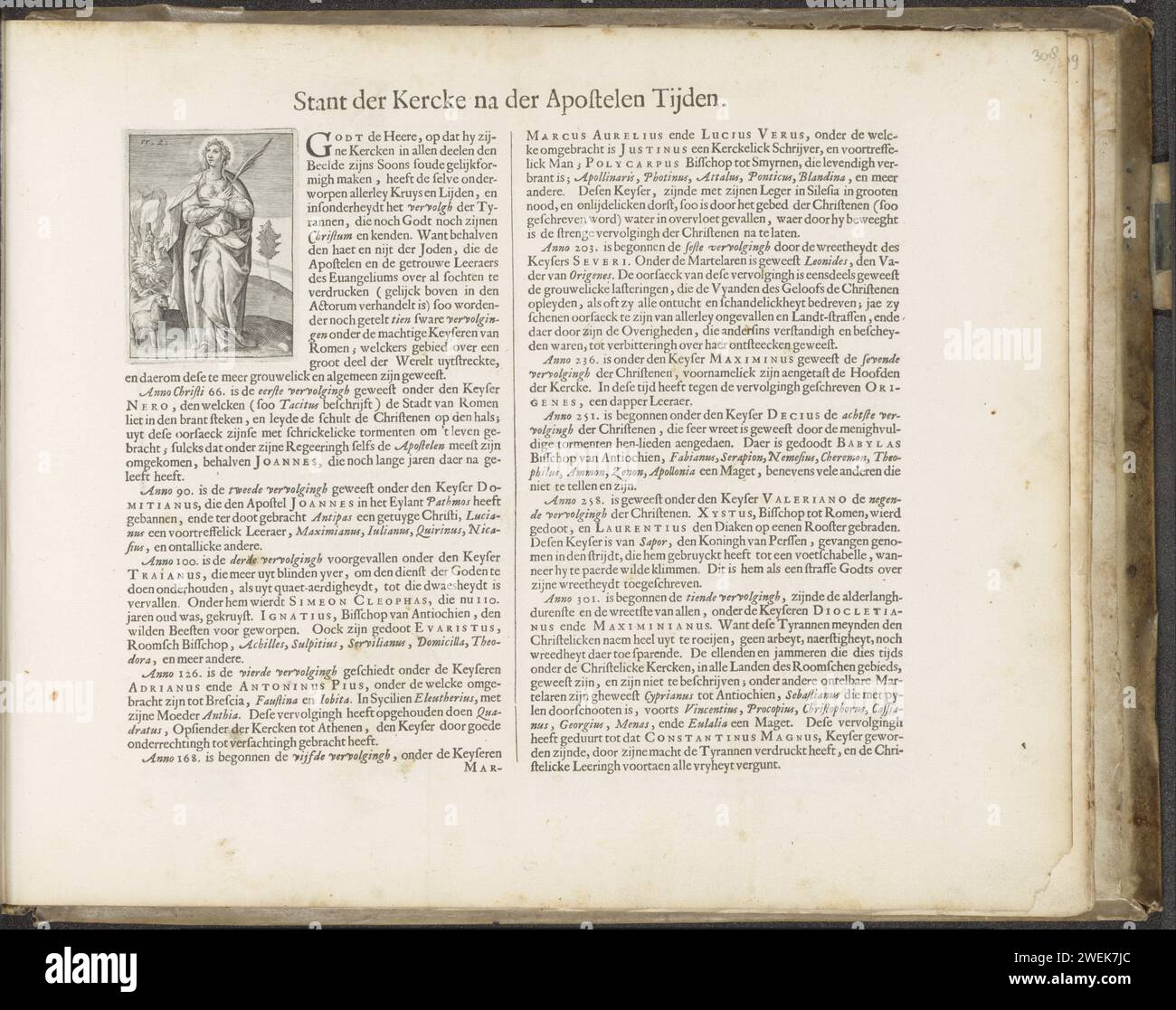 Holy Agnes, 1653 - 1654 print. text sheet The Holy Agnes with palm ...