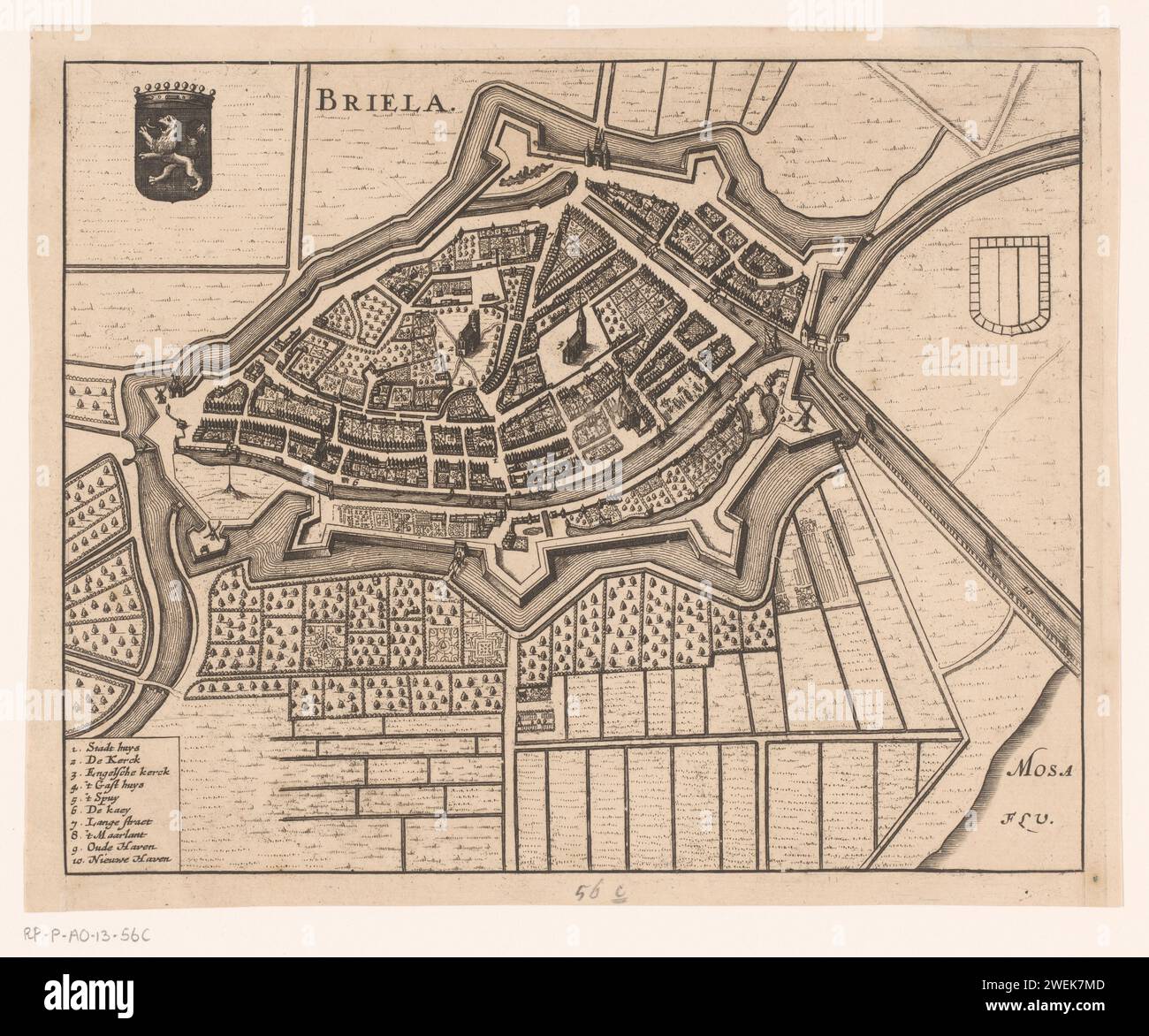 Map of Brielle, Anonymous, 1657 - 1682 print Map in a nutshell ...
