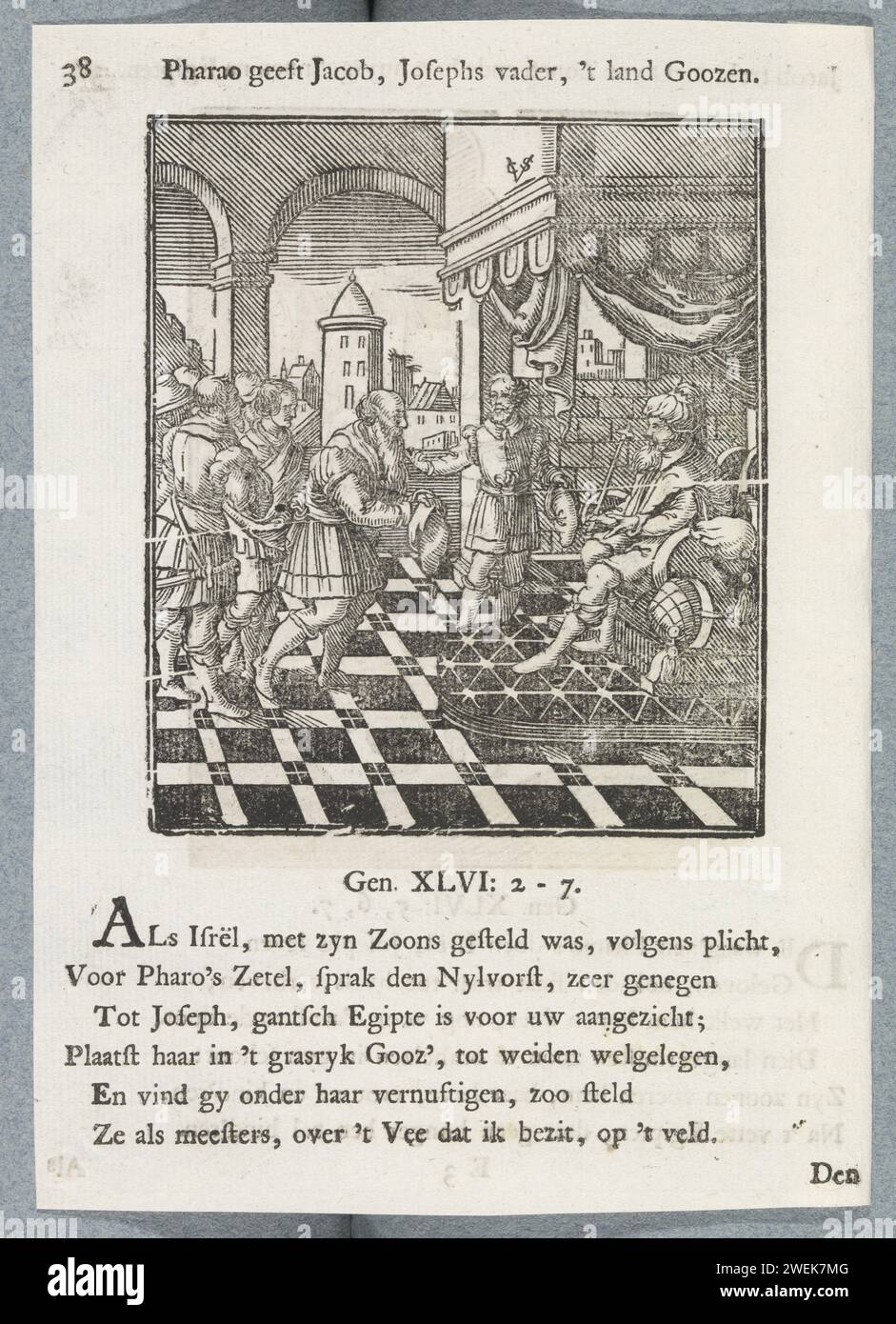Jakob is presented by Joseph to the Pharaoh, 1740 print Jakob ...