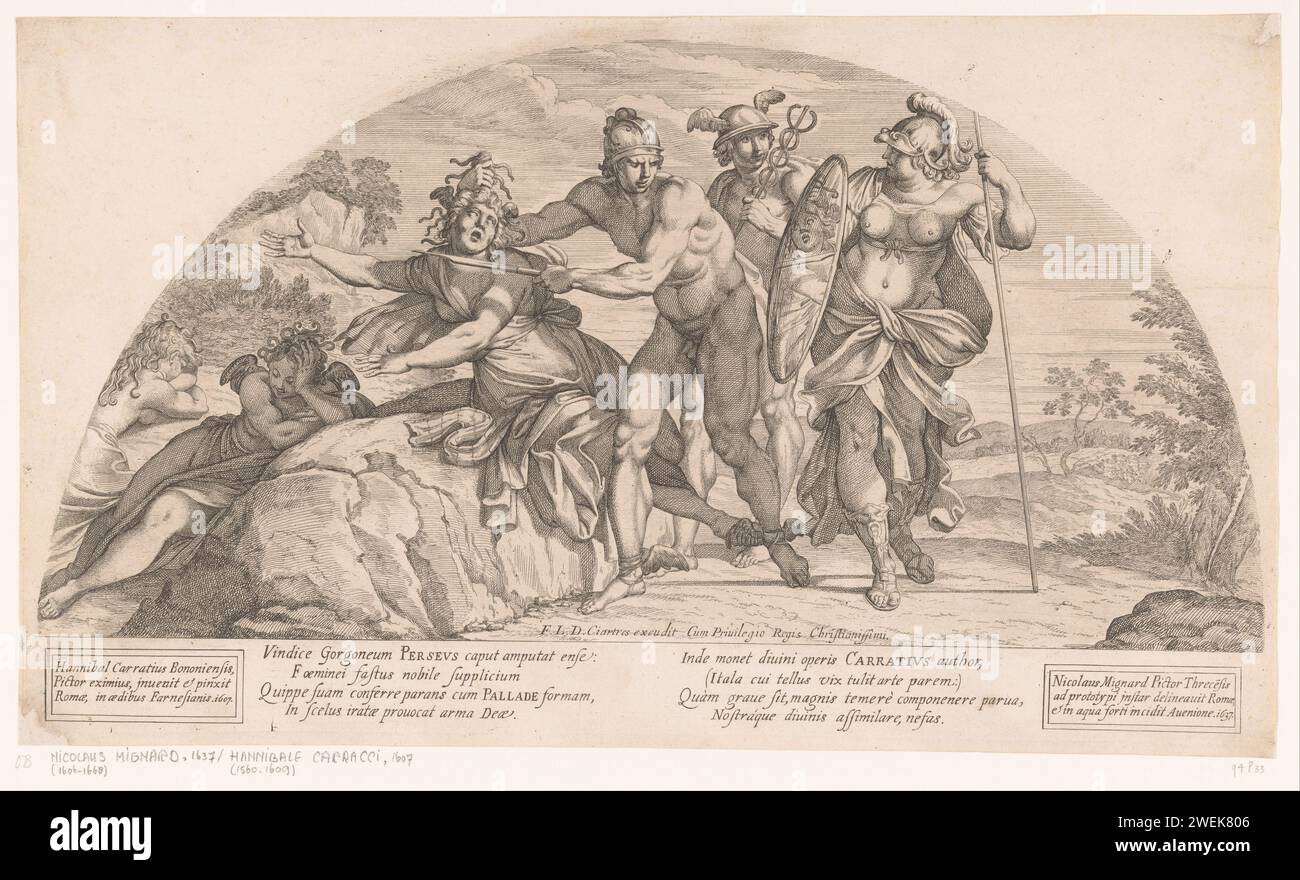 Persuus Onoodght middle of a Nicolas Mignard, after yearsribal Carracci ...