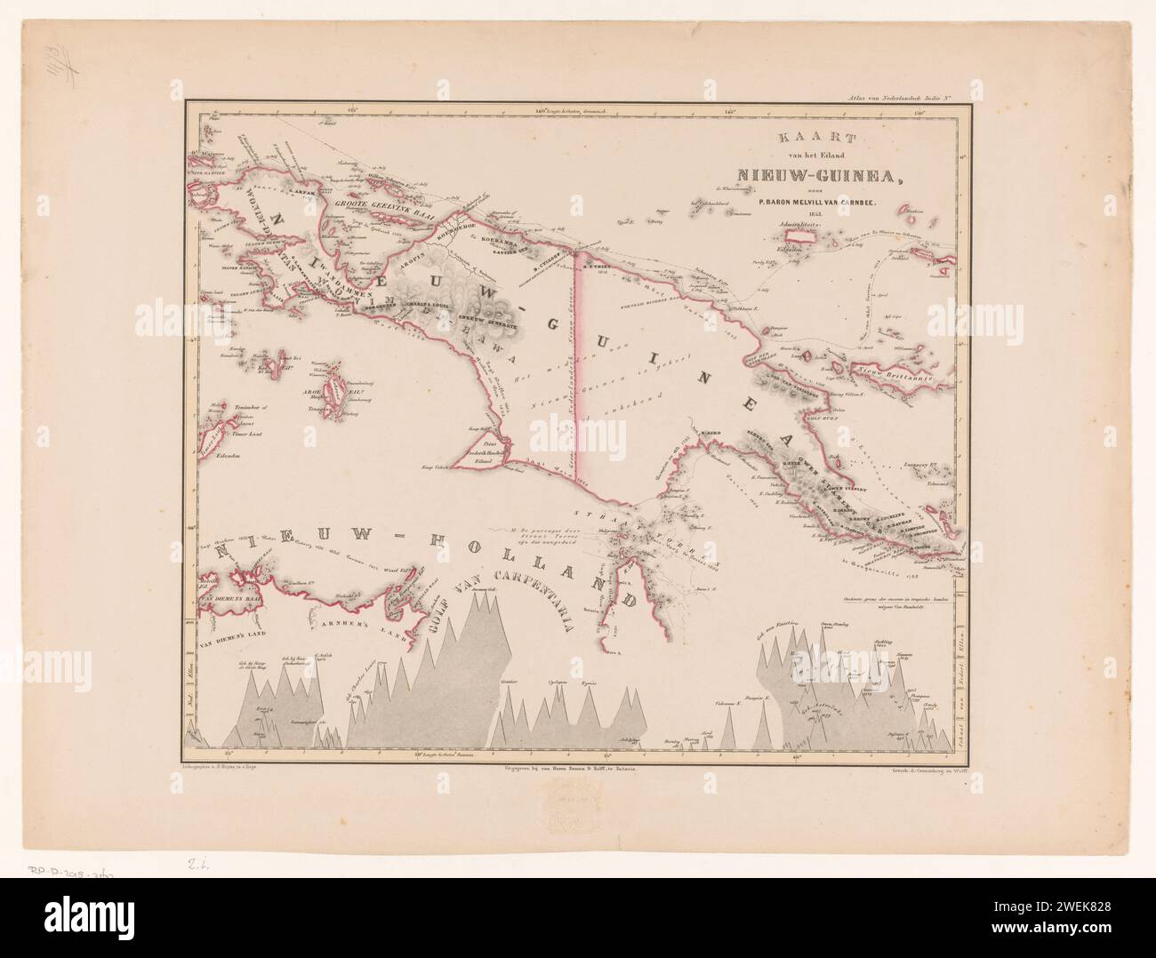 Map of the island of New Guinea, F. Cronenberg, 1853 print At the top ...