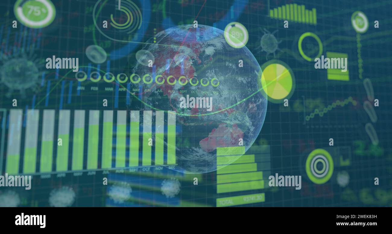 Animation interface showing spinning globe hi-res stock photography and images - Alamy