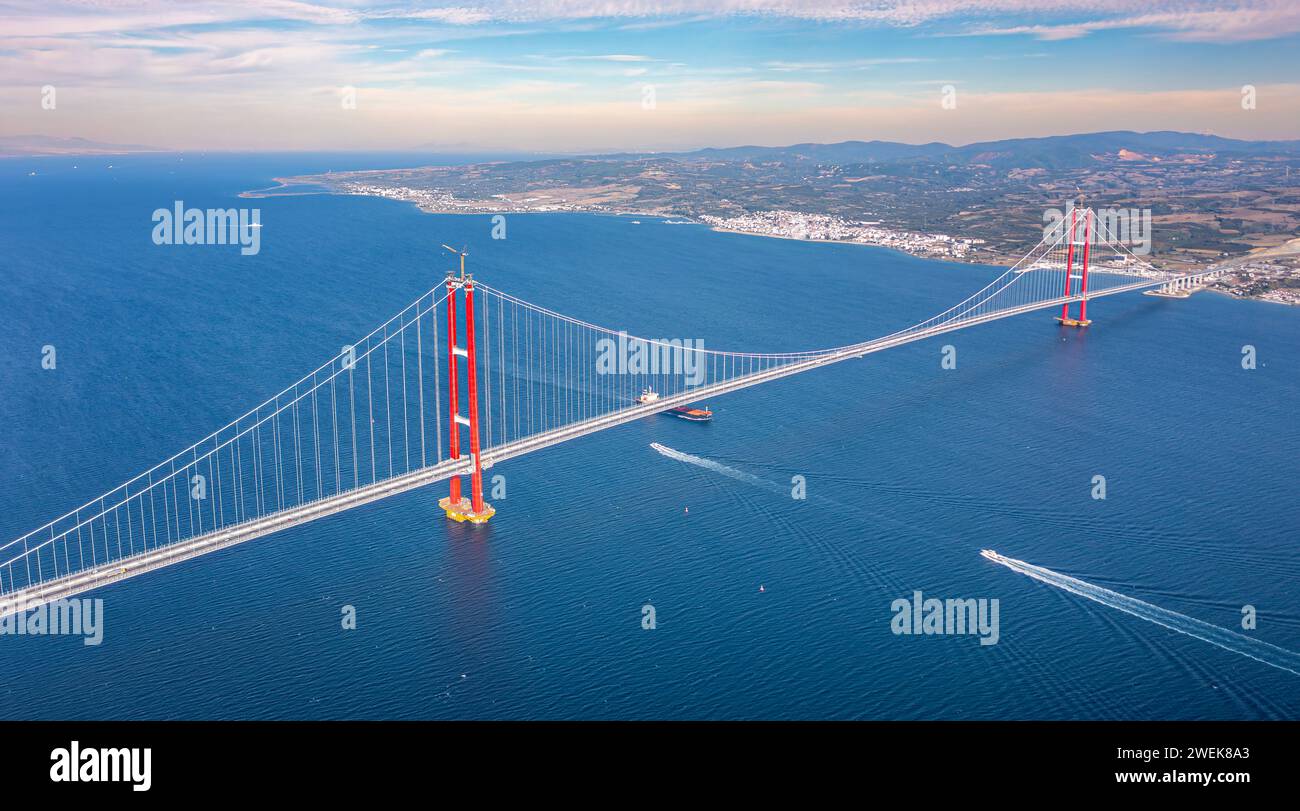 new bridge connecting two continents 1915 canakkale bridge (dardanelles ...
