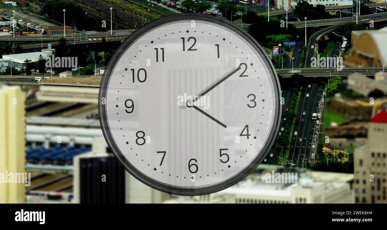 Clock animation over digital data hi-res stock photography and images ...