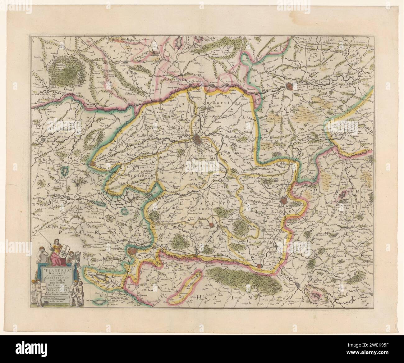 Map of Frans-Vlaanderen, Anonymous, 1633 print Map of French Flanders ...