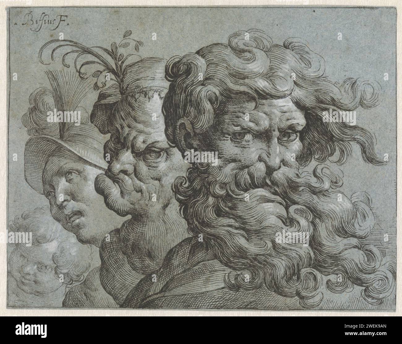 Four Character Heads of Boys and Men of Different Ages, c. 1635 - c ...