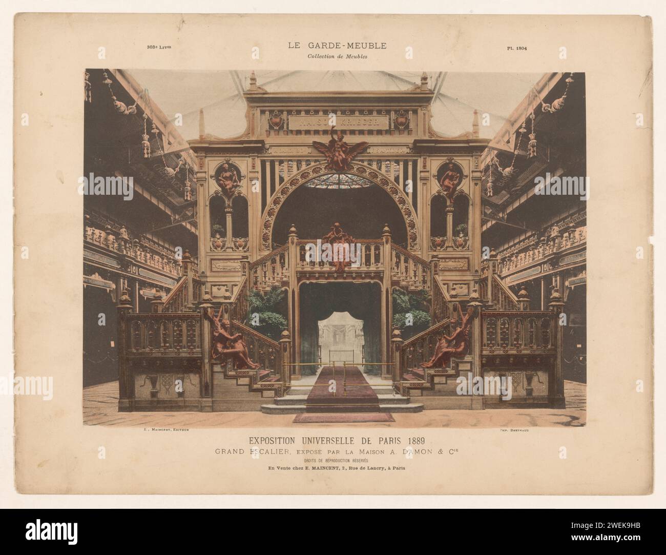 Double staircase on World Exhibition in Paris, Michel Berthaud, 1889 ...
