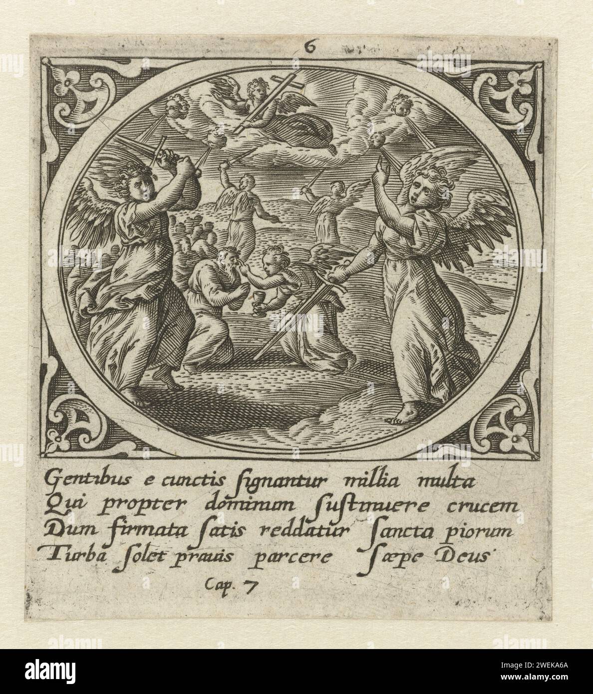 Four angels keep the four winds under control, 1585 print Four angels ...