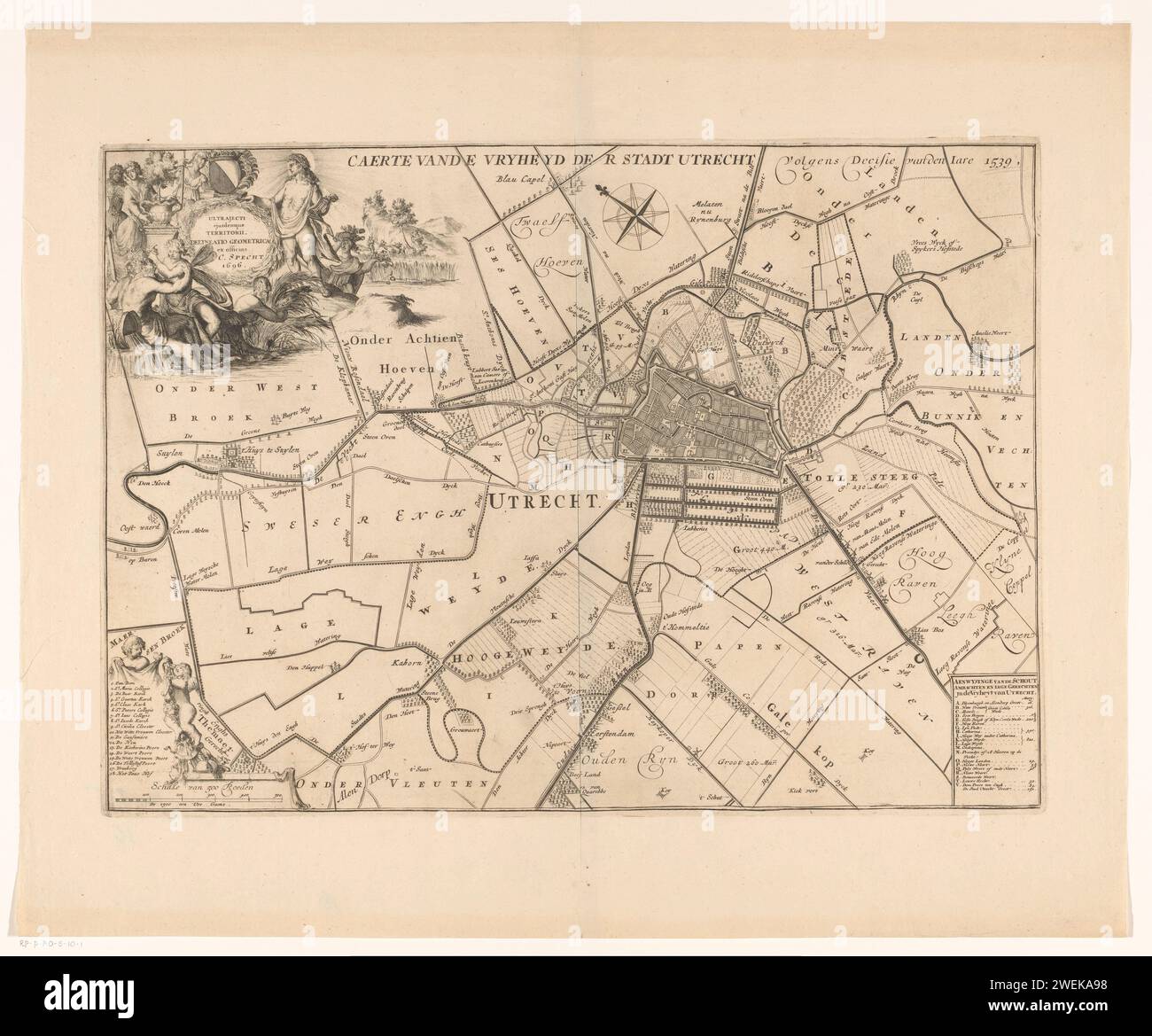 Map of the Freedom of City Utrecht, Anonymous, 1696 print This map ...