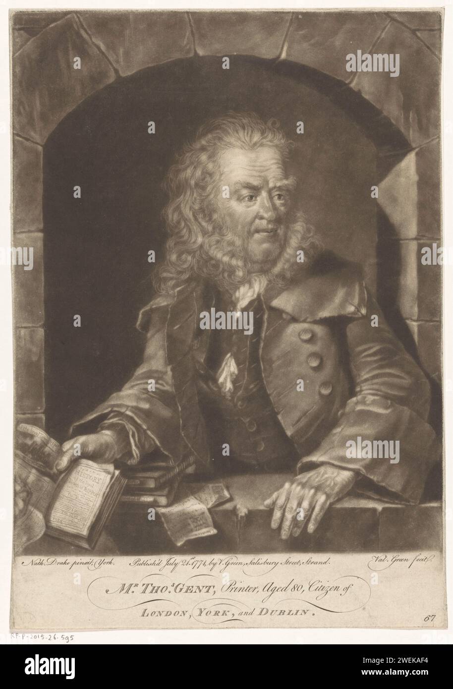 Portrait of the writer and printer Thomas Gent, 1771 print Portrait of ...