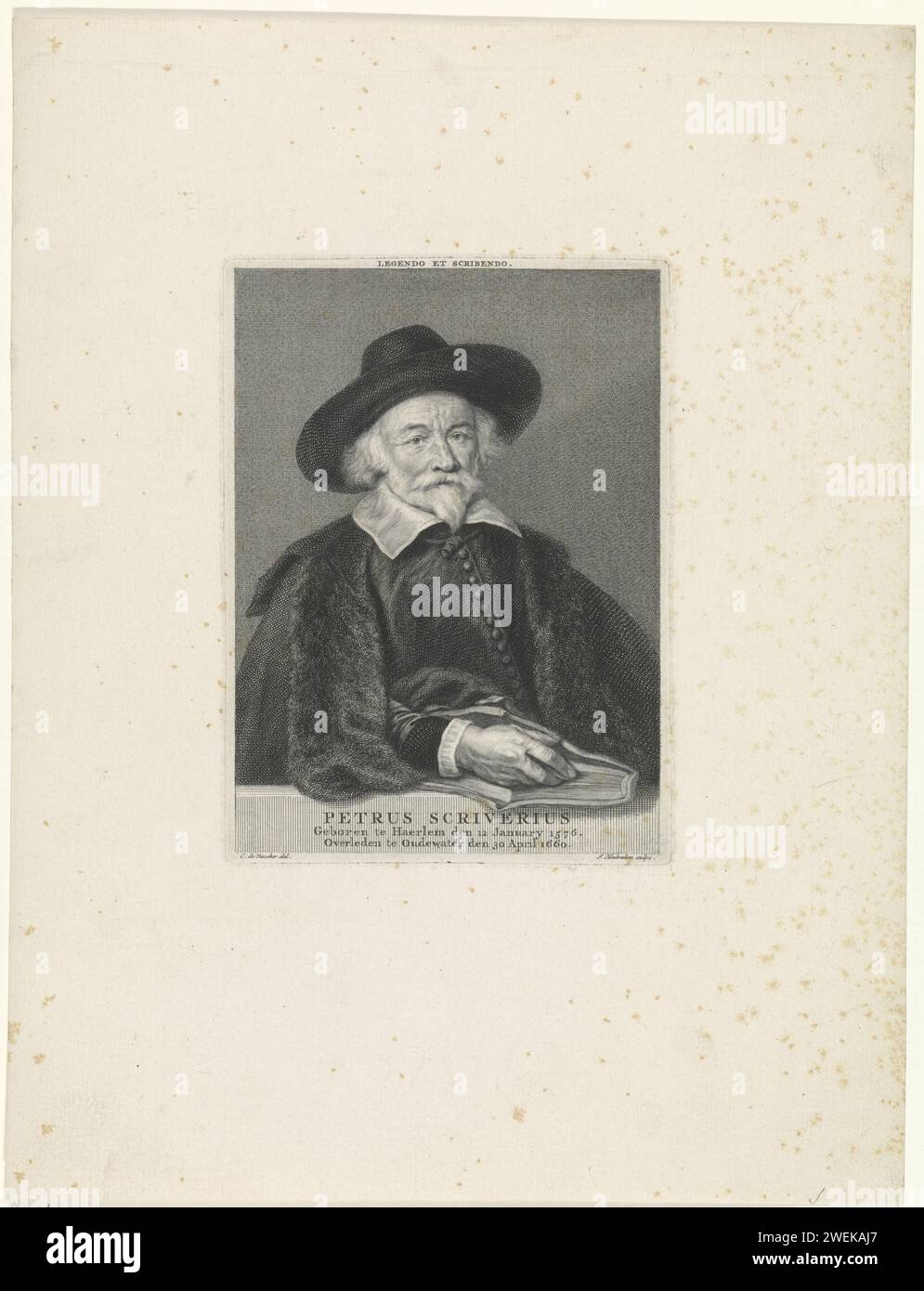 Portret van Pierre Scriverius, Jacob Houbraken, after Cornelis Wit (2 ...