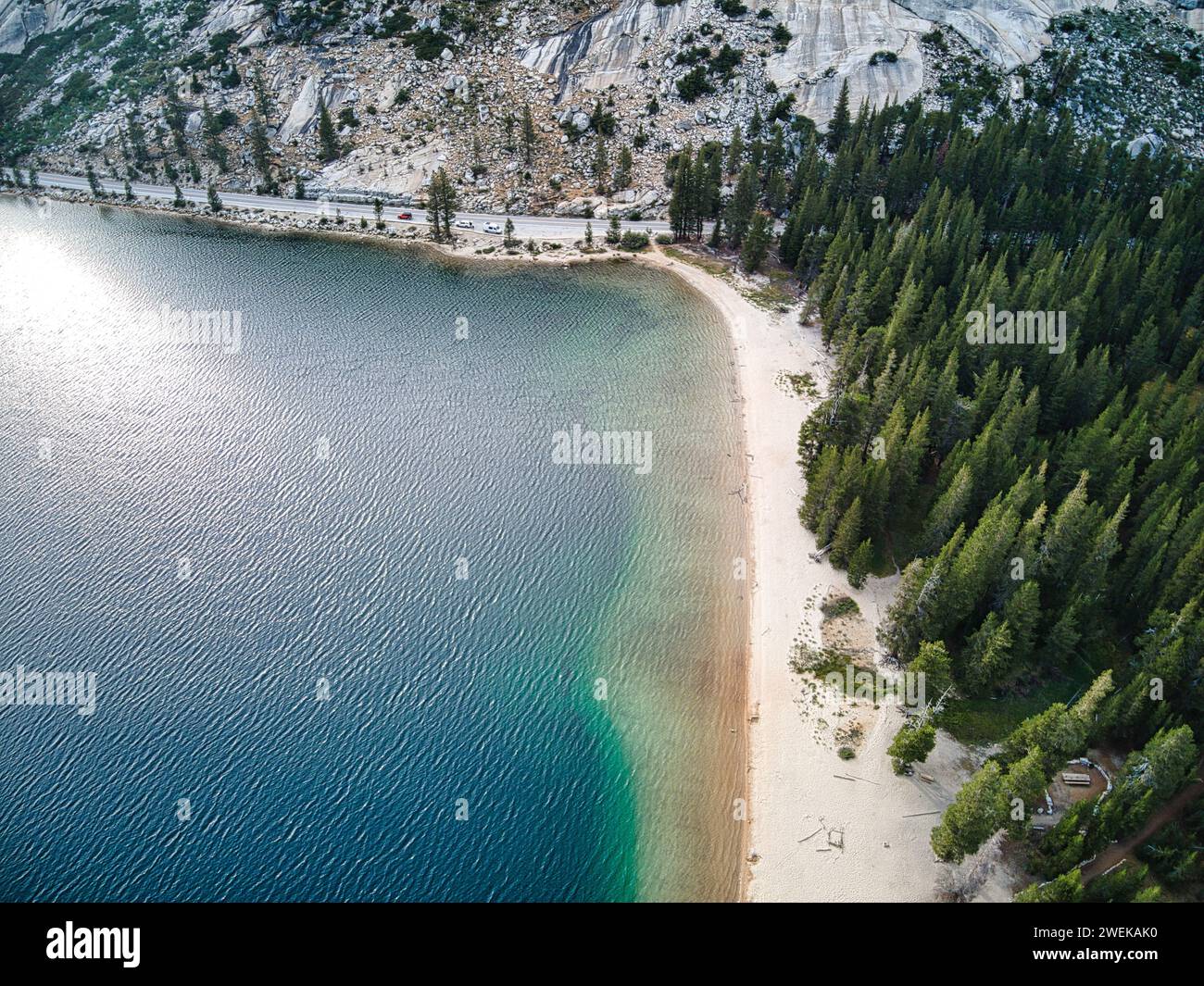 The vibrant hues of sand and water create a mesmerizing palette in this ...