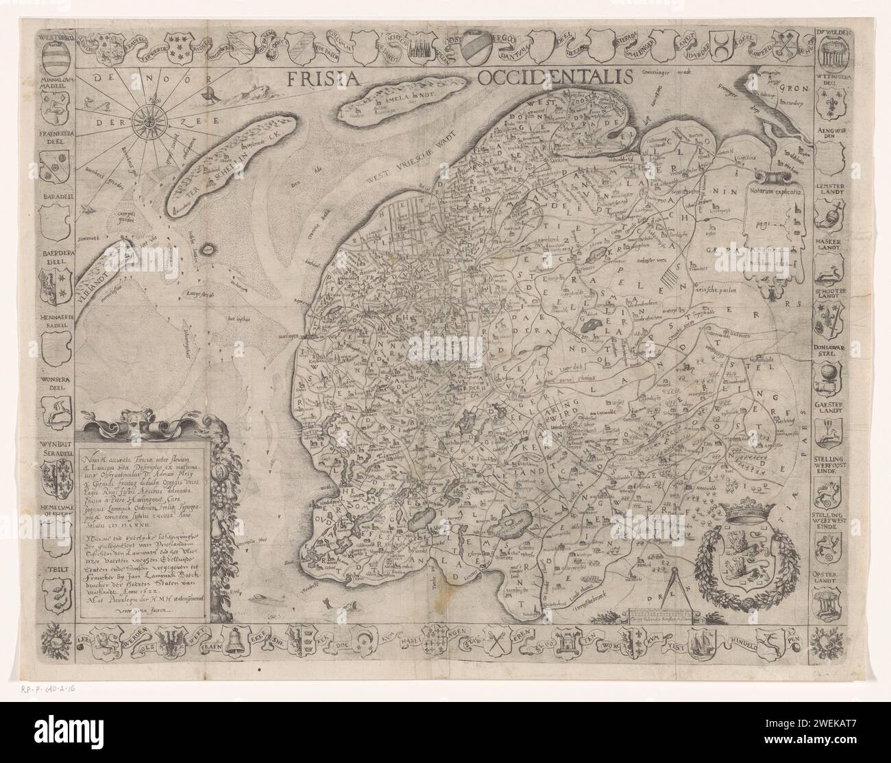 Map of Friesland, 1622 print Bottom left cartouche. Lega legend. At the ...
