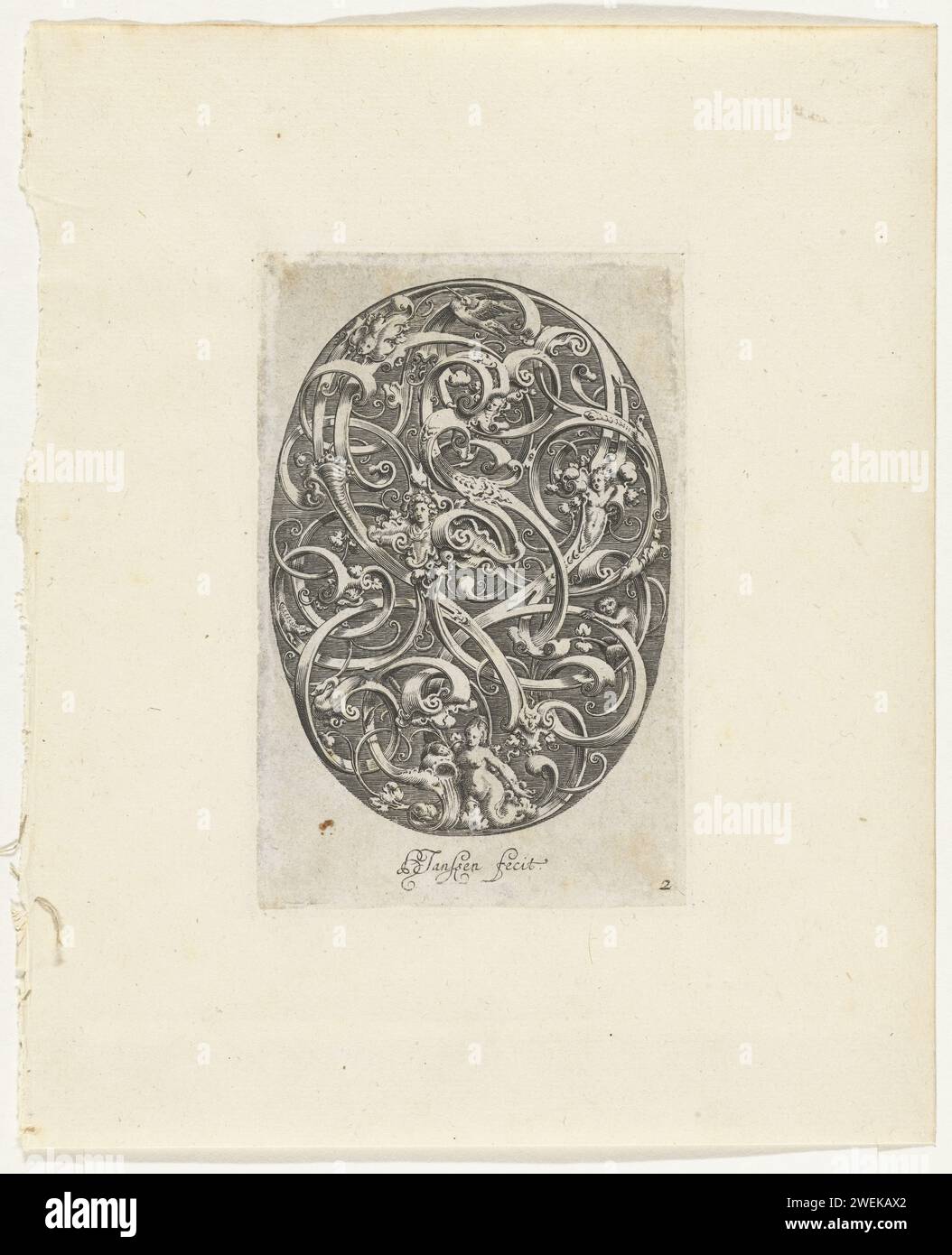 Earth, Hans Janssen, 1615 - c. 1630 print Oval with ornamental ranks ...