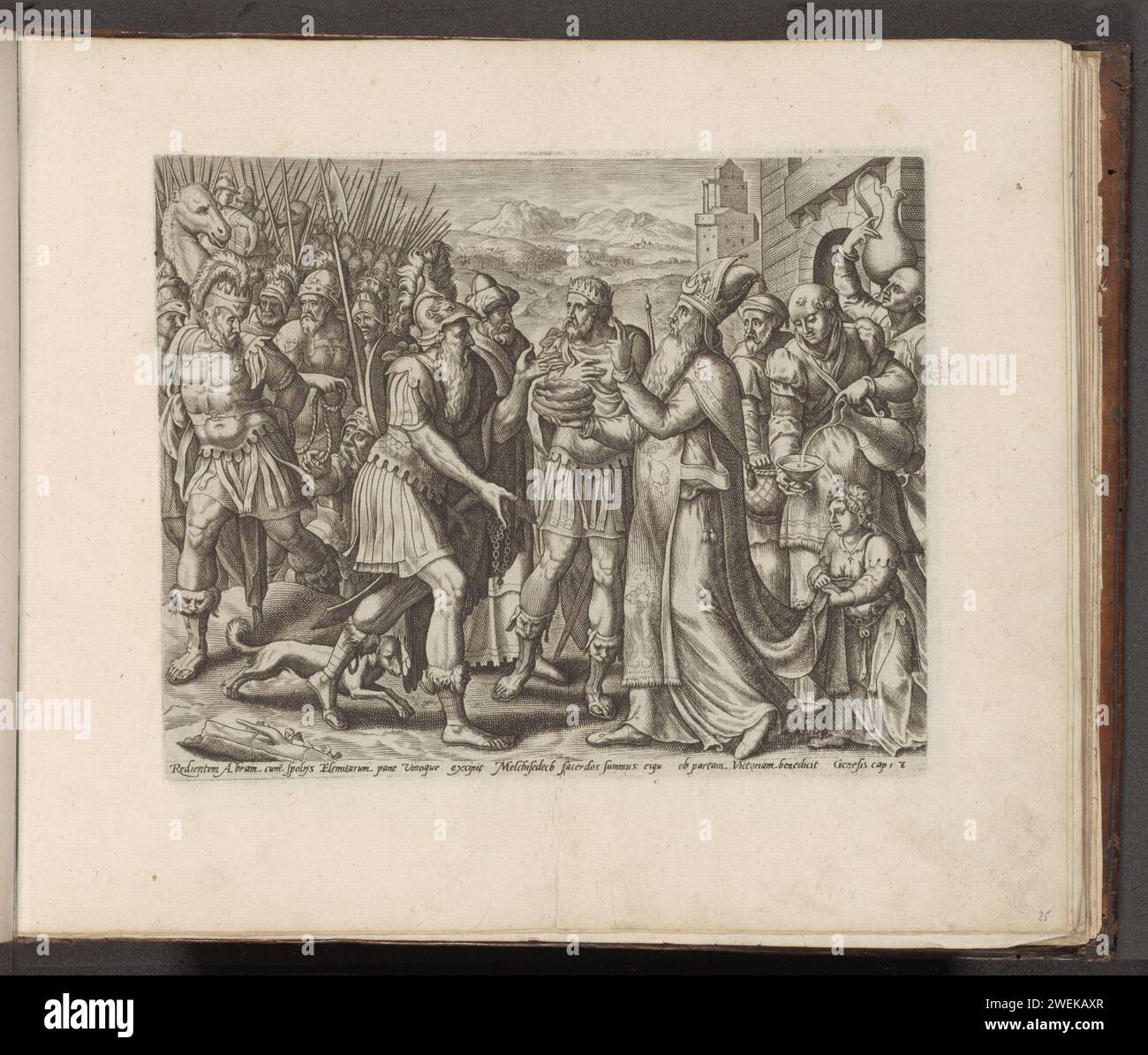 Abrahams encounter with Melchisedek, 1579 print Melchizedek, the high ...