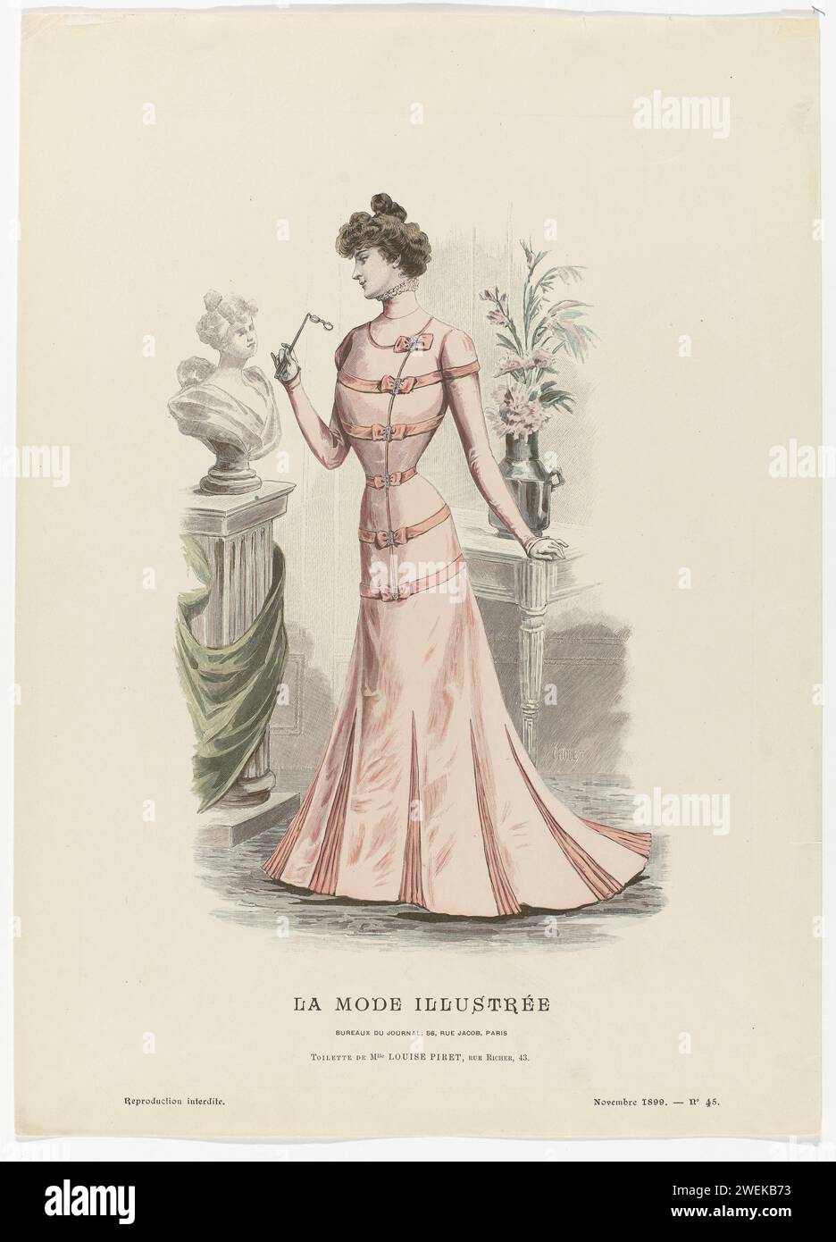 Illustrated fashion, November 1899, No. 45: Miss Louise Piret toilet ...
