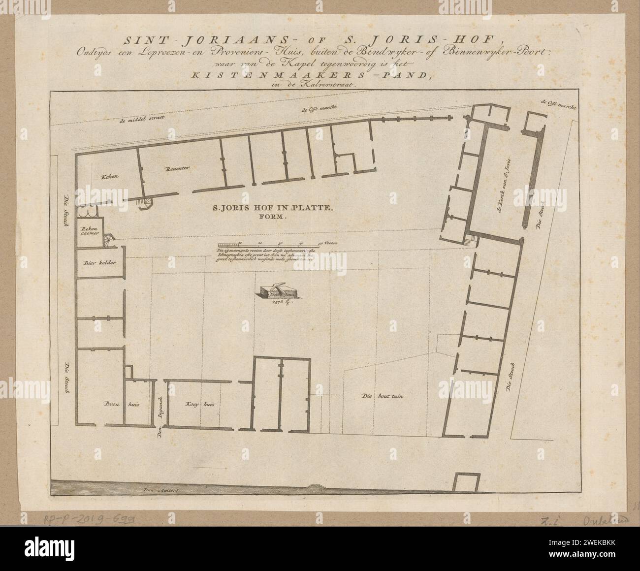Map of the Sint Jorishof in Amsterdam, Anonymous, 1765 print paper ...