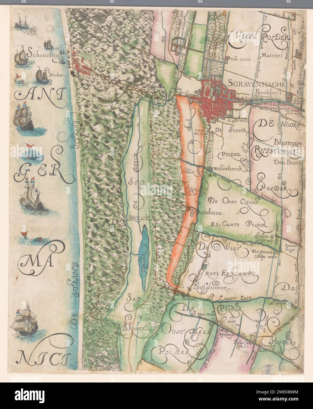 Map of the Delfland Water Board, with The Hague and surroundings, Share ...