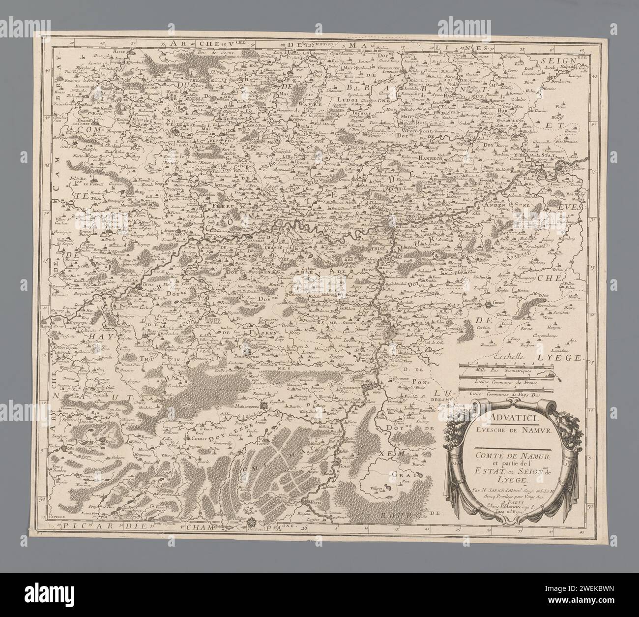 Map of the Graafschap Namur, Anonymous, 1647 - 1667 print Map of the ...