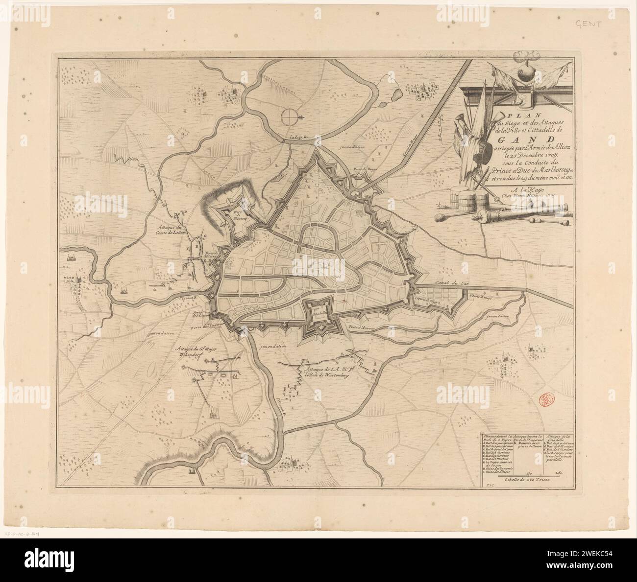 Plan of the siege of Ghent, 1708, Pieter van Call (II), 1709 - 1732 ...