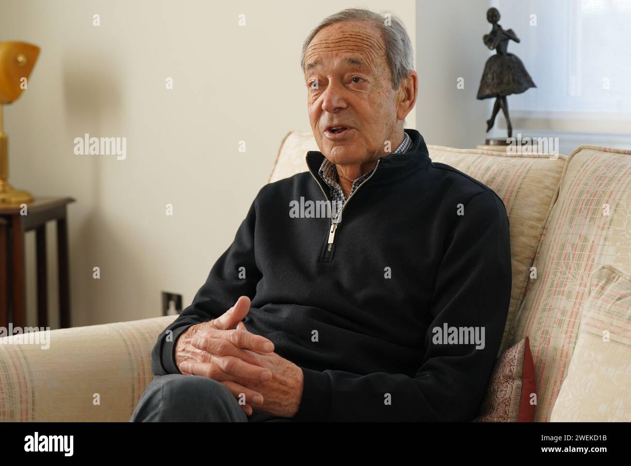 Holocaust survivor Ivan Shaw at his home in north London, ahead of ...