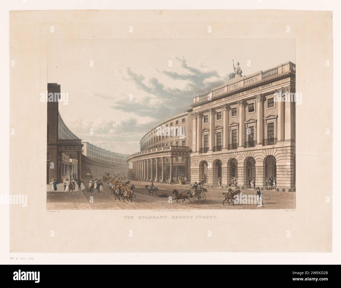 View of Regent Street in London, 1822 print View of the Quadrant in ...