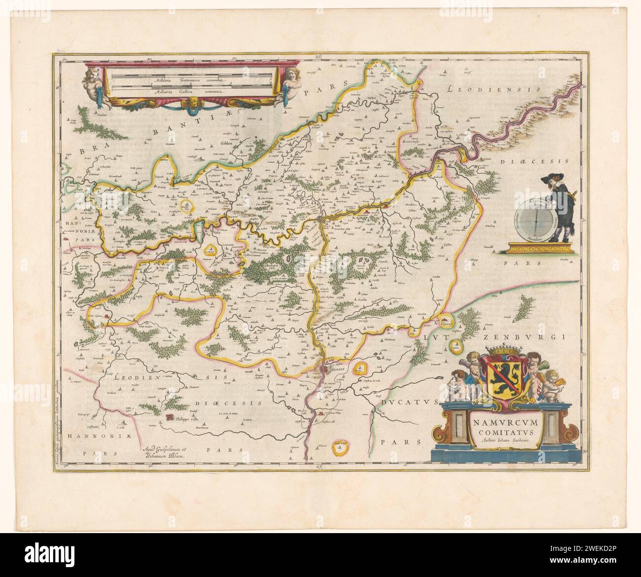 Map of the Graafschap Namur, Anonymous, 1647 - 1664 print Map of the ...