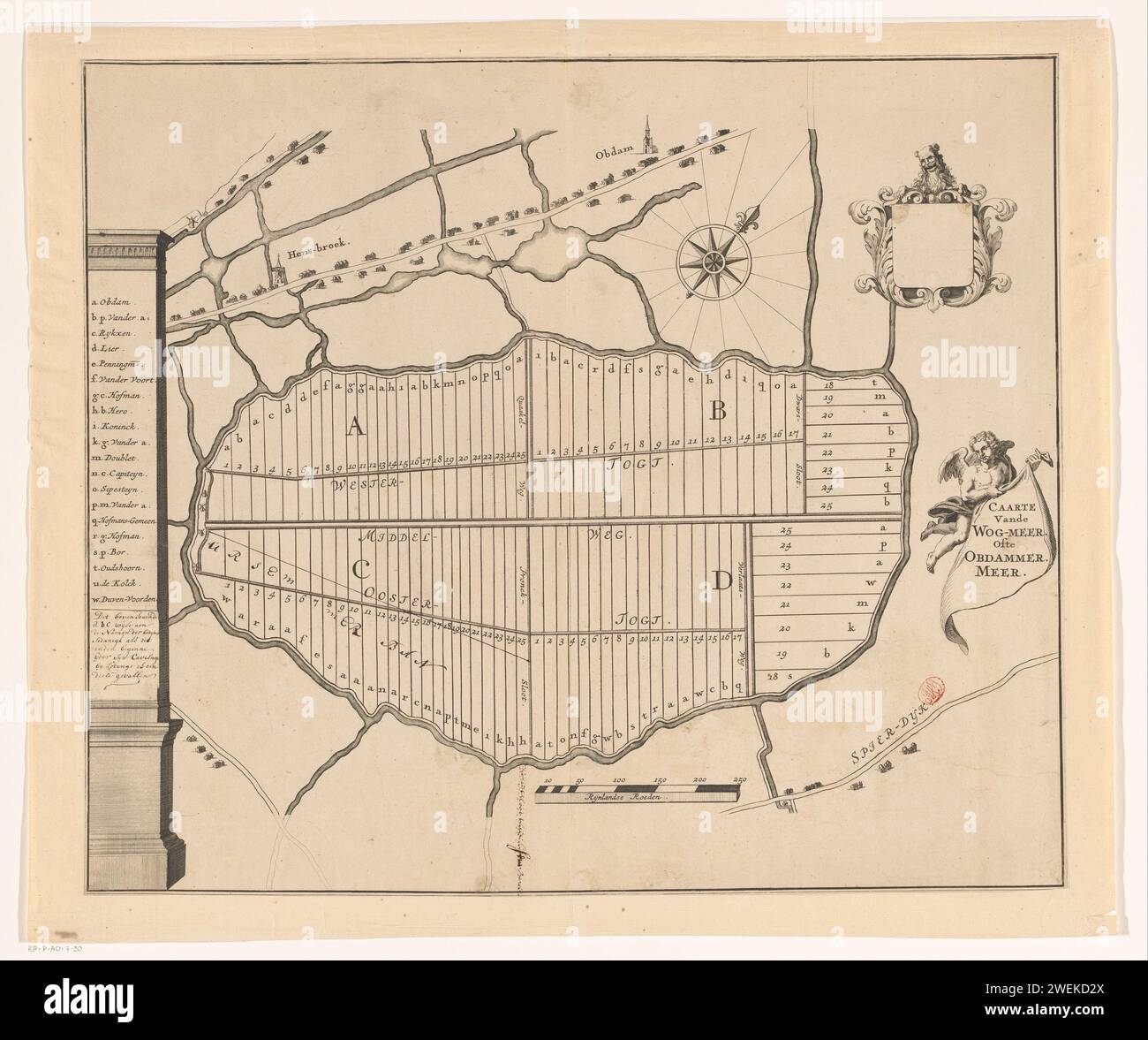 Map of the parcel of the Polder Wogmeer, Albert Schut, 1717 - 1718 ...