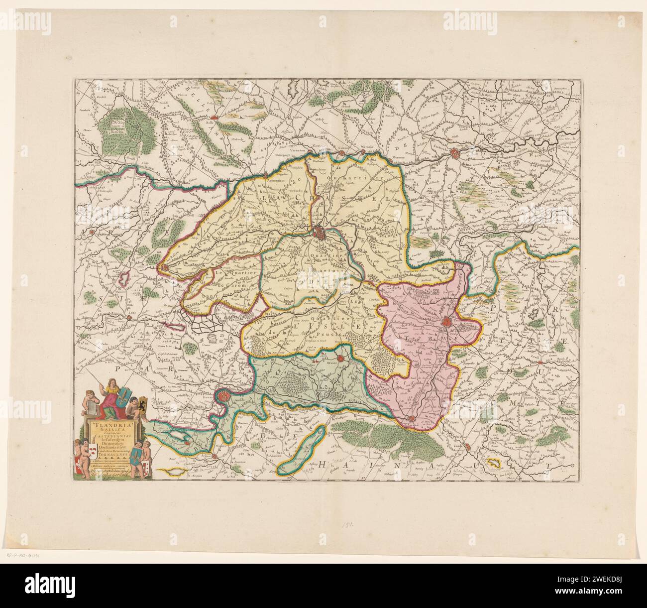 Map of Frans -Vlaanderen, Anonymous, 1695 - 1711 print Map of French ...