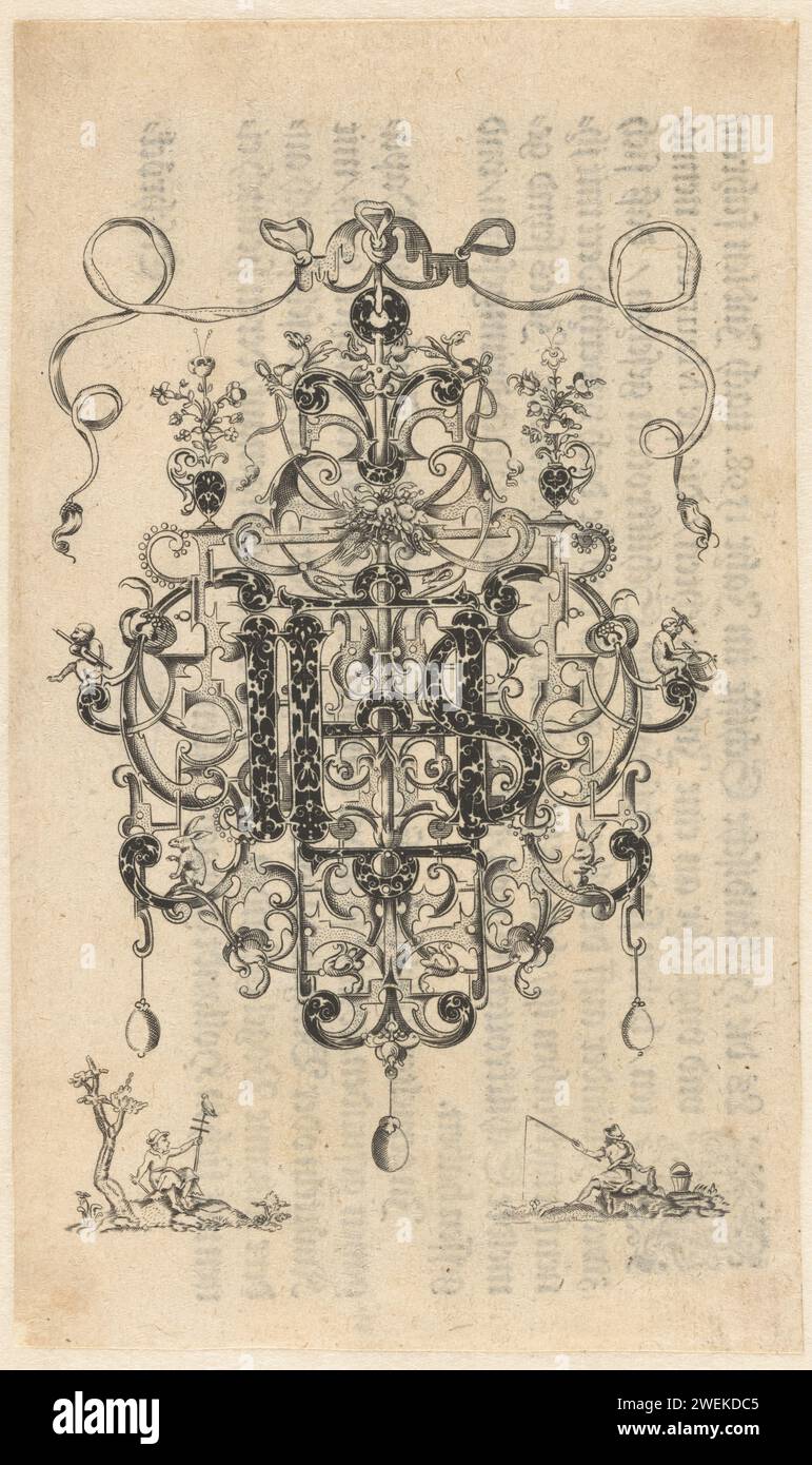 Design for a pendant with IHS initials, Daniel Mignot (Possible), 1593 ...