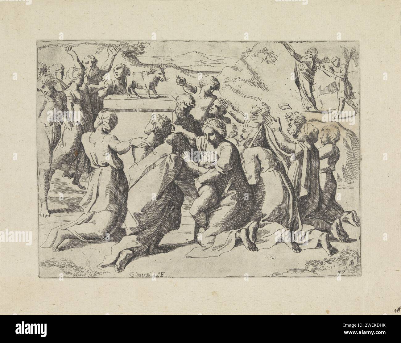 Worship of the Golden Calf, Giovanni Lanfranco, After Rafaël, 1607 ...