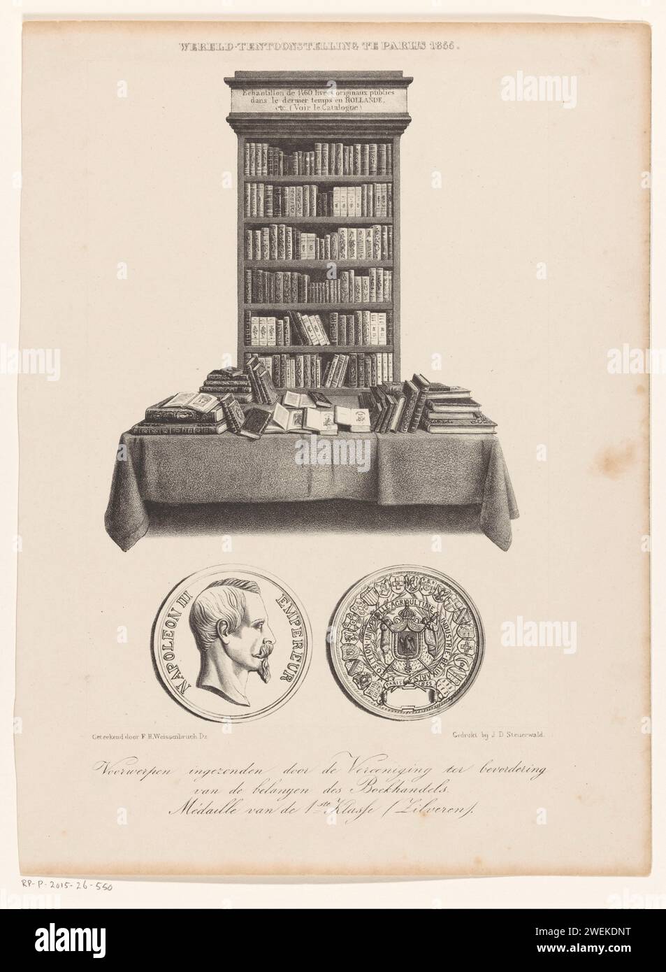 Books exhibited at the World Exhibition of 1855 in Paris, 1855 print A ...