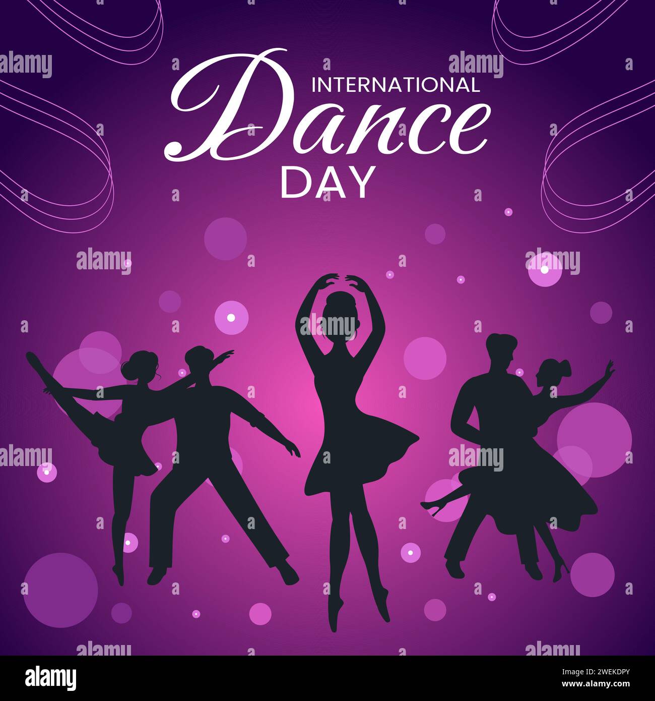 Dance Day Social Media Illustration Flat Cartoon Hand Drawn Templates ...