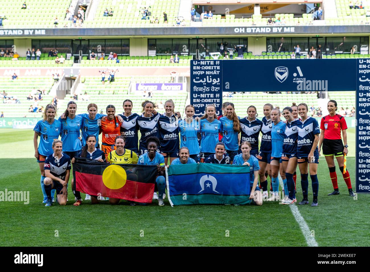 Melbourne, Australia. 26 January, 2024. Both Melbourne Victory FC and ...