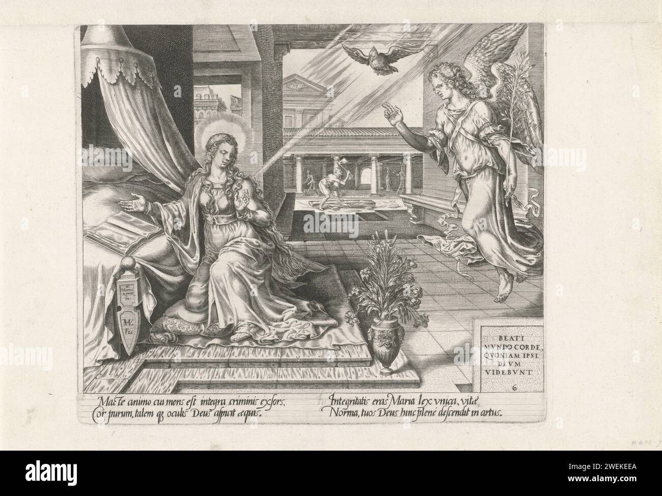 Annunciation, Harmen Jansz Muller, after Maarten van Heemskerck, 1564 ...