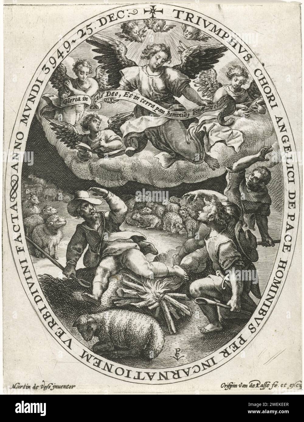 Procedure to the Shepherds, Crispijn van de Passe (I), After Maerten de ...