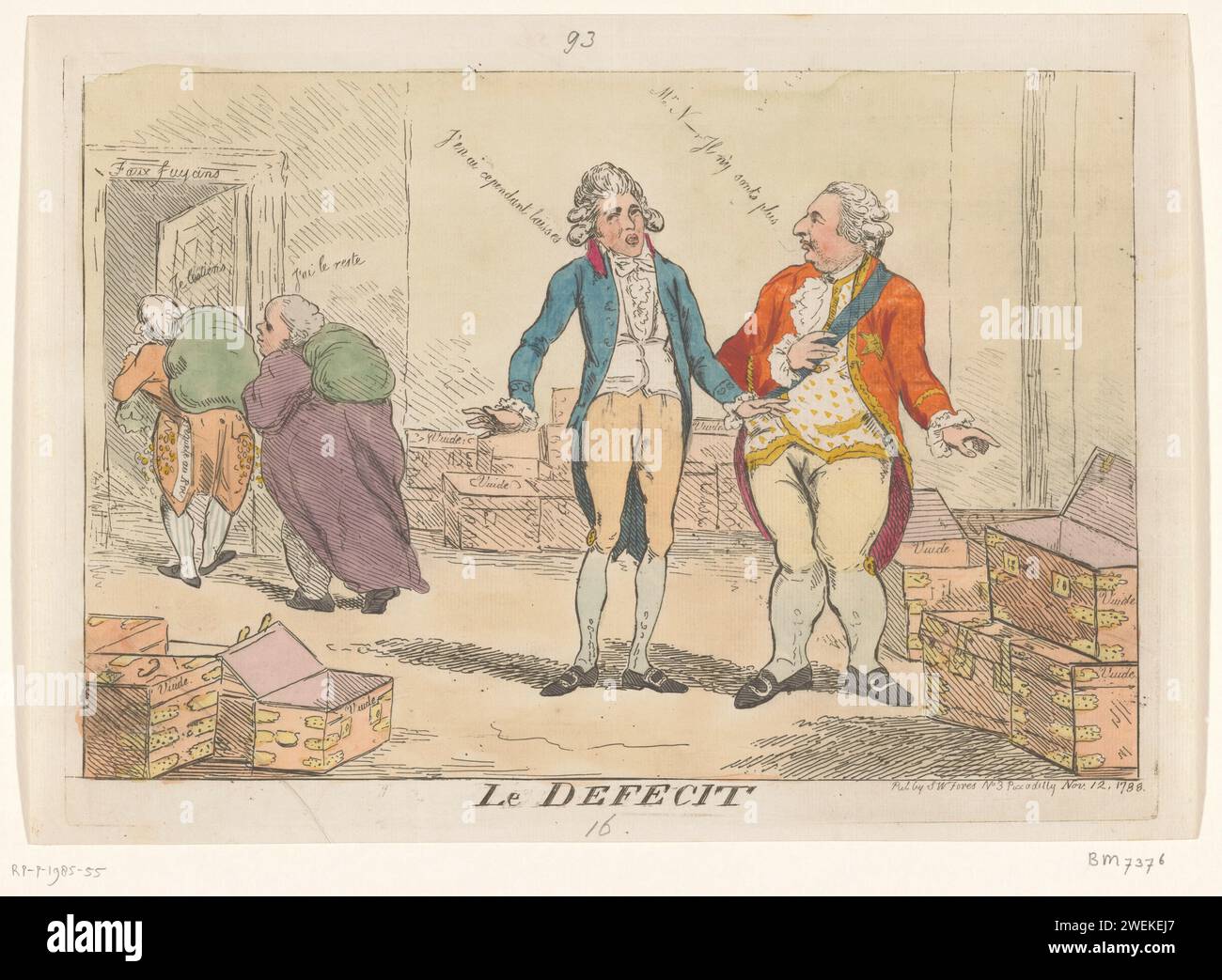 Cartoon on the French financial crisis, 1788, 1788 print Cartoon on the ...