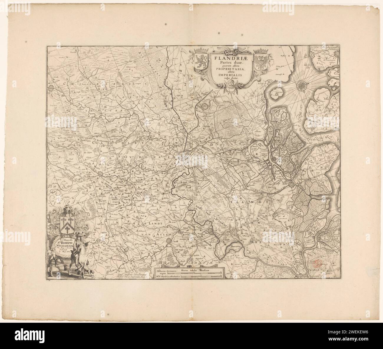 Map of Actually and Rijks -Vlaanderen, Anonymous, 1680 - 1683 print Map ...