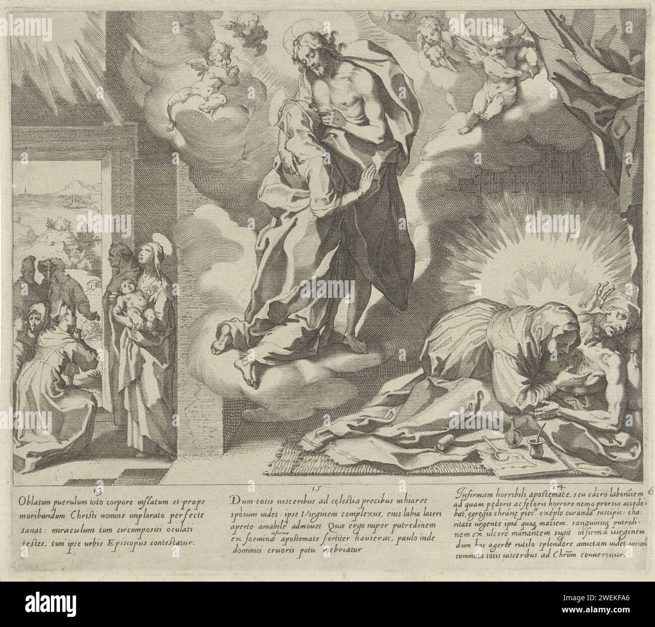 Catharina prays for healing / Catharina Kusten the wounds of Christ ...