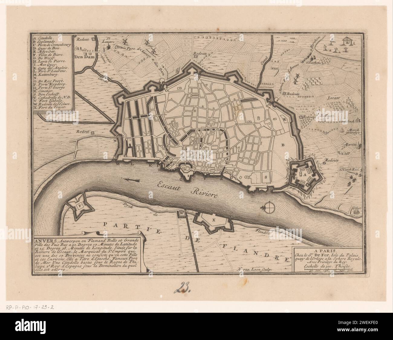 Map of Antwerp, Harmanus van Loon, 1690 - 1695 print Map of Antwerp ...