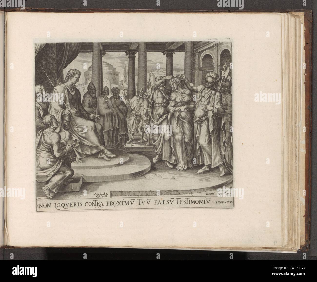 Susanna accused by the elders, 1579 print In the court, Susanna Vals is ...