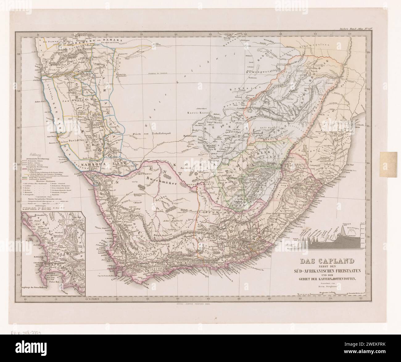 Map of South Africa with the former Cape Colony, Anonymous, After ...