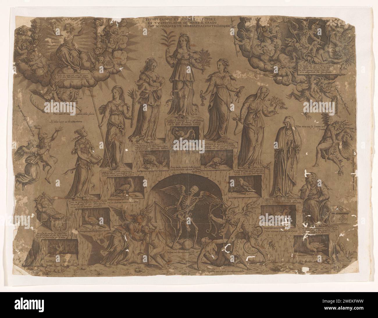 Female life staircase, Cristofano Bertelli, c. 1560 print Lifestyle on ...