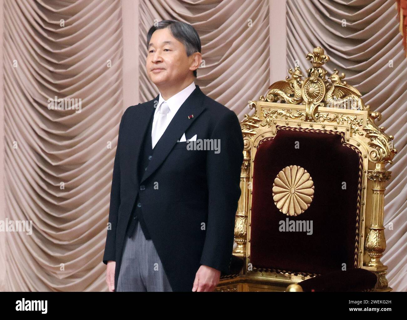January 26, 2024, Tokyo, Japan - Japanese Emperor Naruhito attends the ...